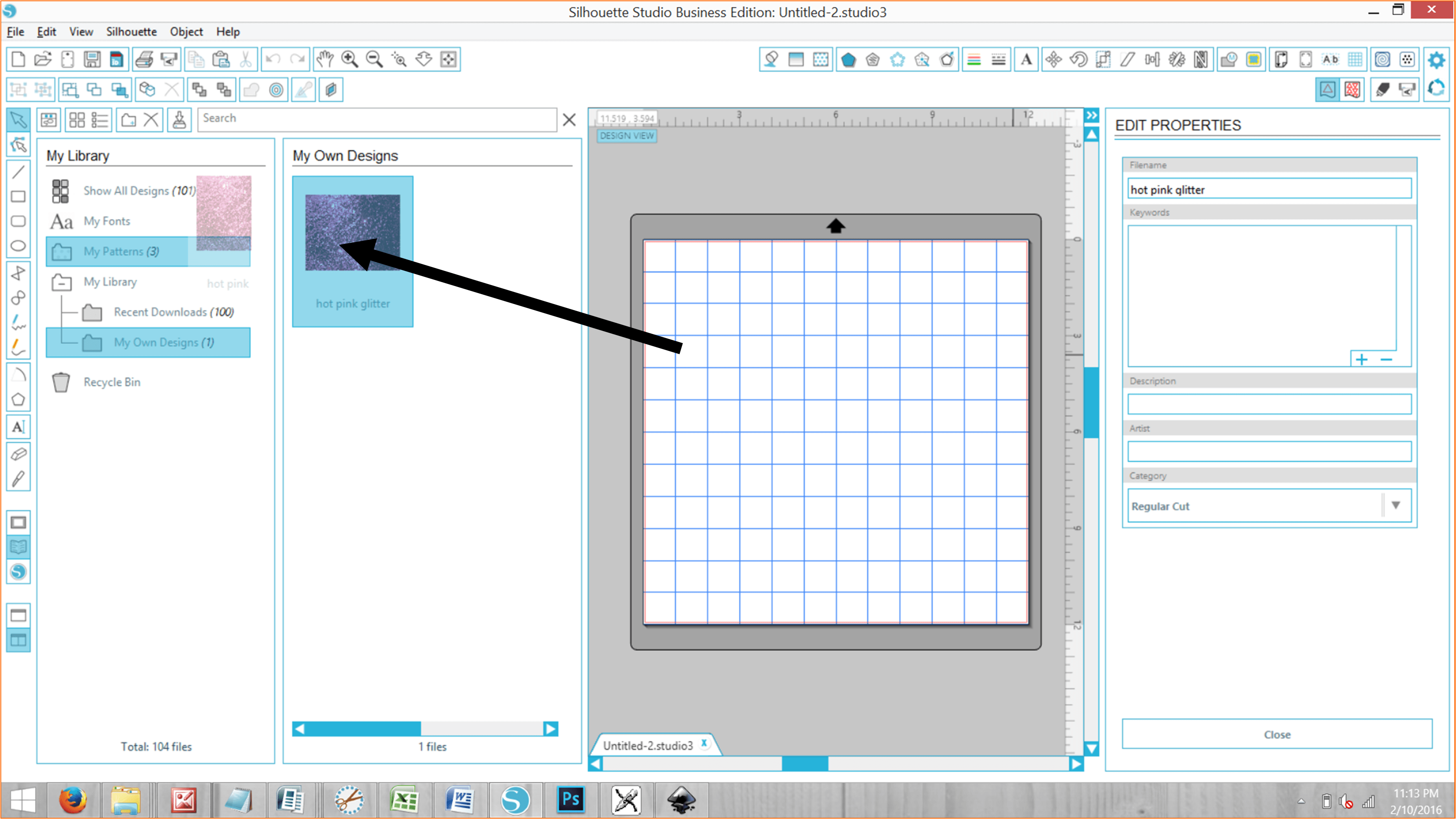 Glitter Fill In Silhouette Studio - HoopMama