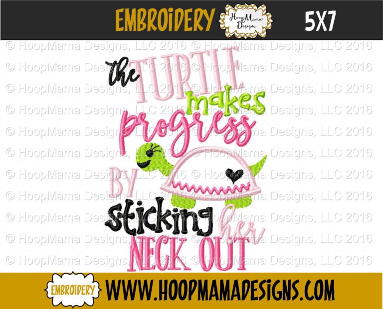 The Turtle Makes Progress By Sticking Her Neck Out - Embroidery and ...