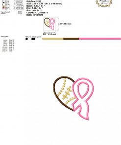 Football Heart With Awareness Ribbon - Embroidery and Cutting Options ...