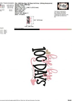 Bye Bye 100 Days - Embroidery and Cutting Option - HoopMama