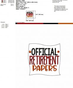 Official Retirement Papers - Embroidery and Cutting Option - HoopMama
