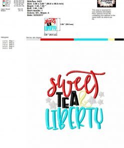 Sweet Tea And Liberty - Embroidery and Cutting Options - HoopMama