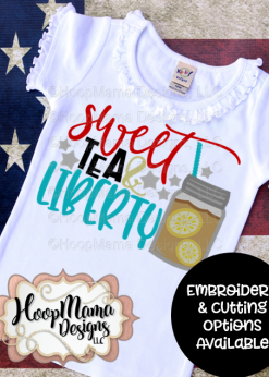 Sweet Tea And Liberty – Embroidery and Cutting Options – HoopMama
