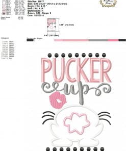 Pucker Up- Embroidery and Cutting Options - HoopMama