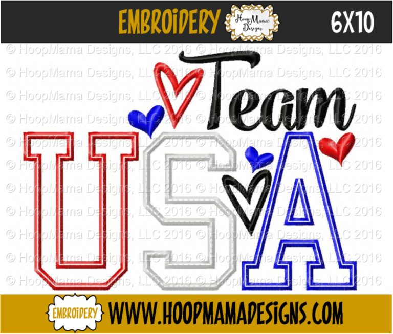 Team USA - Embroidery and Cutting Options - HoopMama