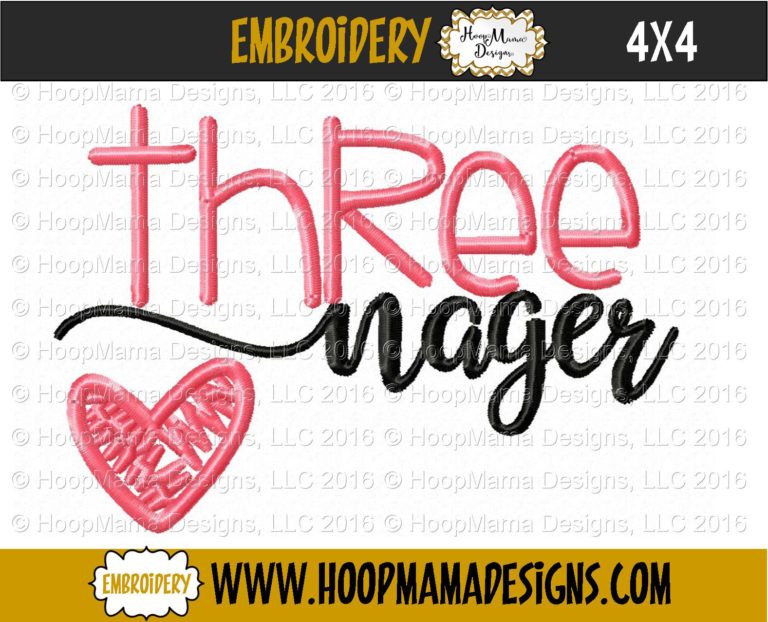 Three Nager - Embroidery and Cutting Options - HoopMama