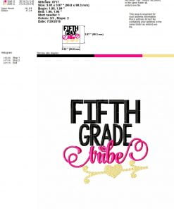 Fifth Grade Tribe - Embroidery and Cutting Options - HoopMama