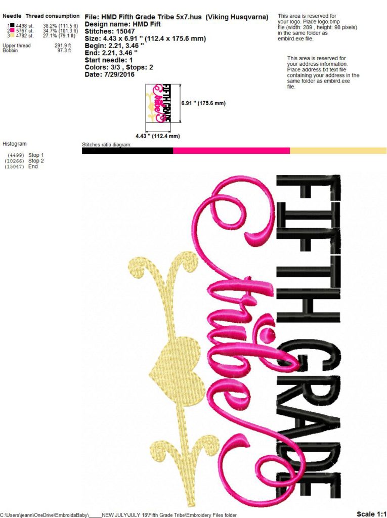 Fifth Grade Tribe - Embroidery and Cutting Options - HoopMama