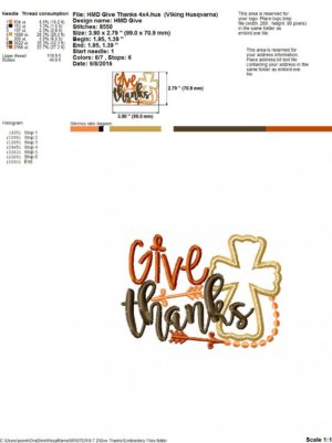 Give Thanks - Embroidery and Cutting Options - HoopMama