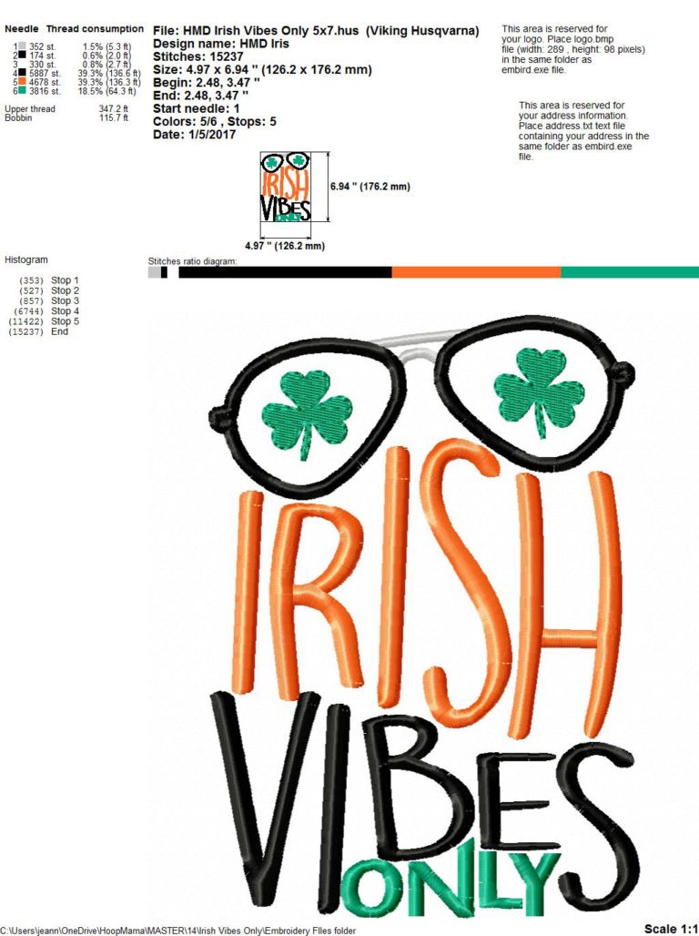 Irish Vibes Only - Embroidery and Cutting Options - HoopMama