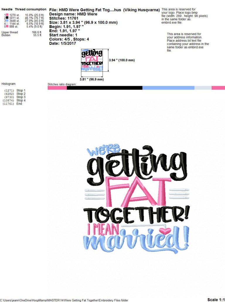 We're Getting Fat Together - Embroidery and Cutting Options - HoopMama