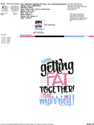 We're Getting Fat Together - Embroidery and Cutting Options - HoopMama