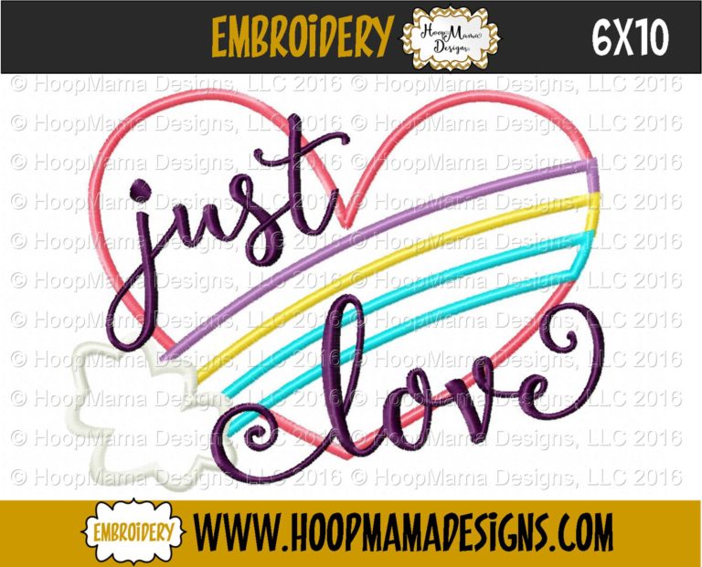 Just Love - Embroidery and Cutting Options - HoopMama
