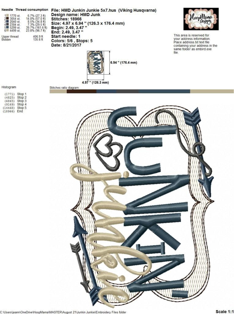 Junkin' Junkie - Embroidery and Cutting Options - HoopMama