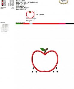 Apple Monogram Applique- Embroidery and Cutting Options - HoopMama