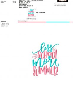 Less School More Summer - Embroidery and Cutting Options - HoopMama