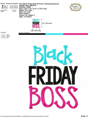 Black Friday Boss - Embroidery and Cutting Options - HoopMama