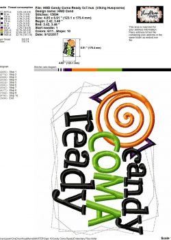 Candy Coma Ready - Embroidery and Cutting Options - HoopMama