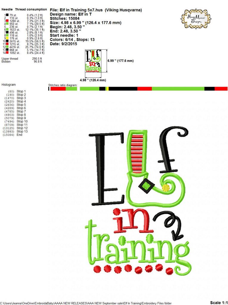 Elf In Training - Embroidery and Cutting Options - HoopMama