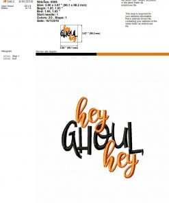 Hey Ghoul Hey - Embroidery and Cutting Options - HoopMama