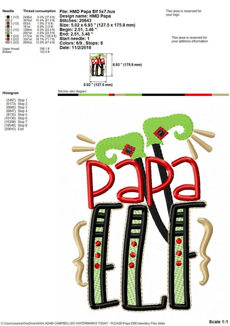 Papa Elf - Embroidery and Cutting Options - HoopMama
