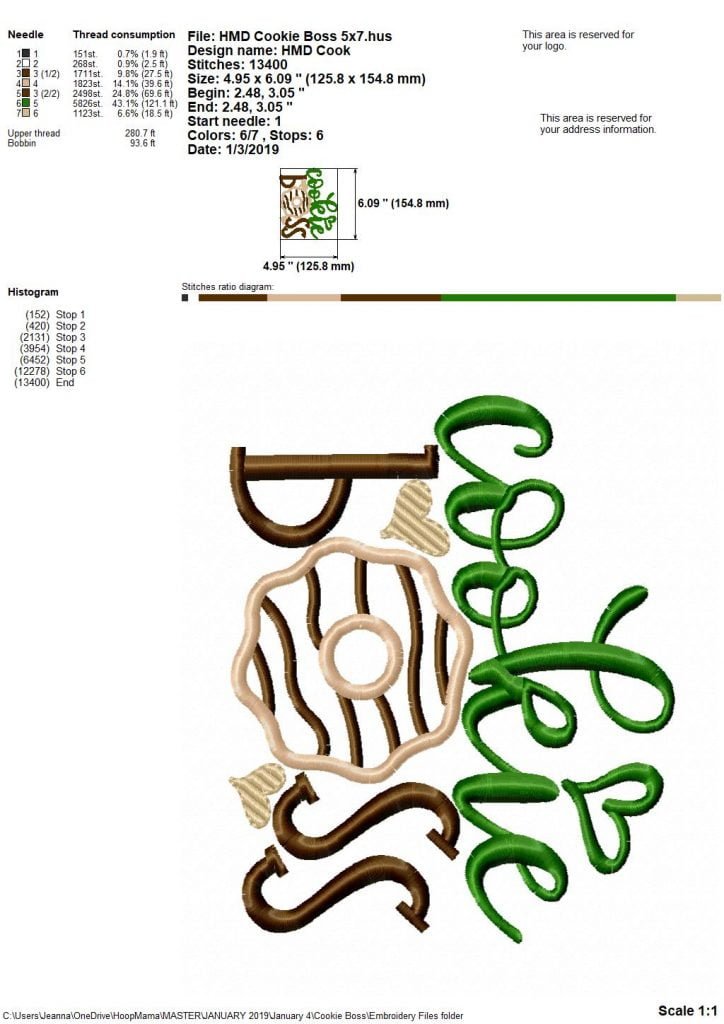 Cookie Boss - Embroidery and Cutting Options - HoopMama