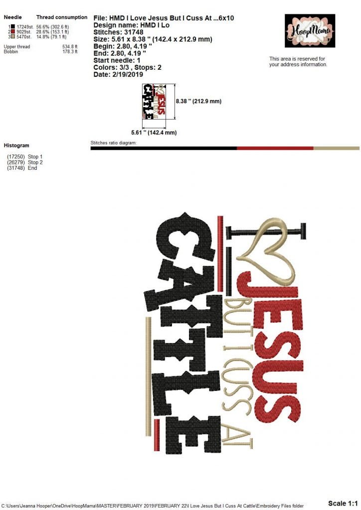 I Love Jesus But I Cuss At Cattle - Embroidery and Cutting Options ...