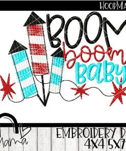 Boom Boom Baby - Embroidery and Cutting Option - HoopMama
