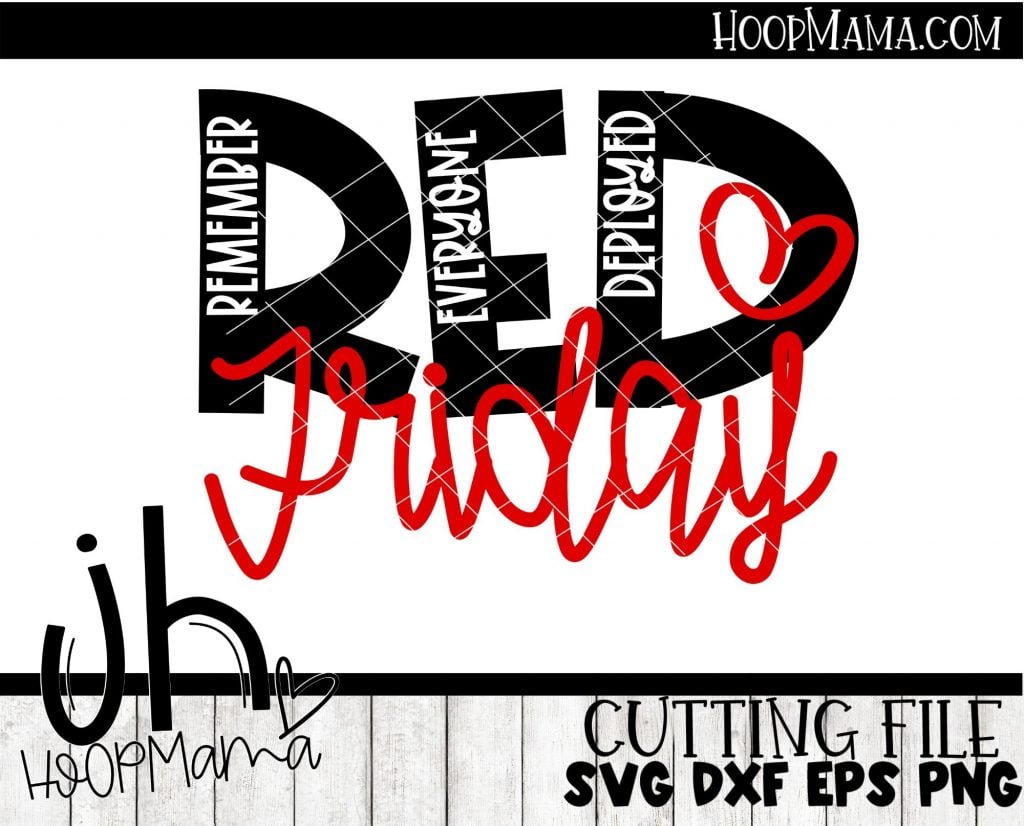 Red Friday - Embroidery and Cutting Option - HoopMama