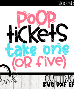 Poop Tickets Take One Or Five - Toilet Paper - Embroidery and Cutting ...