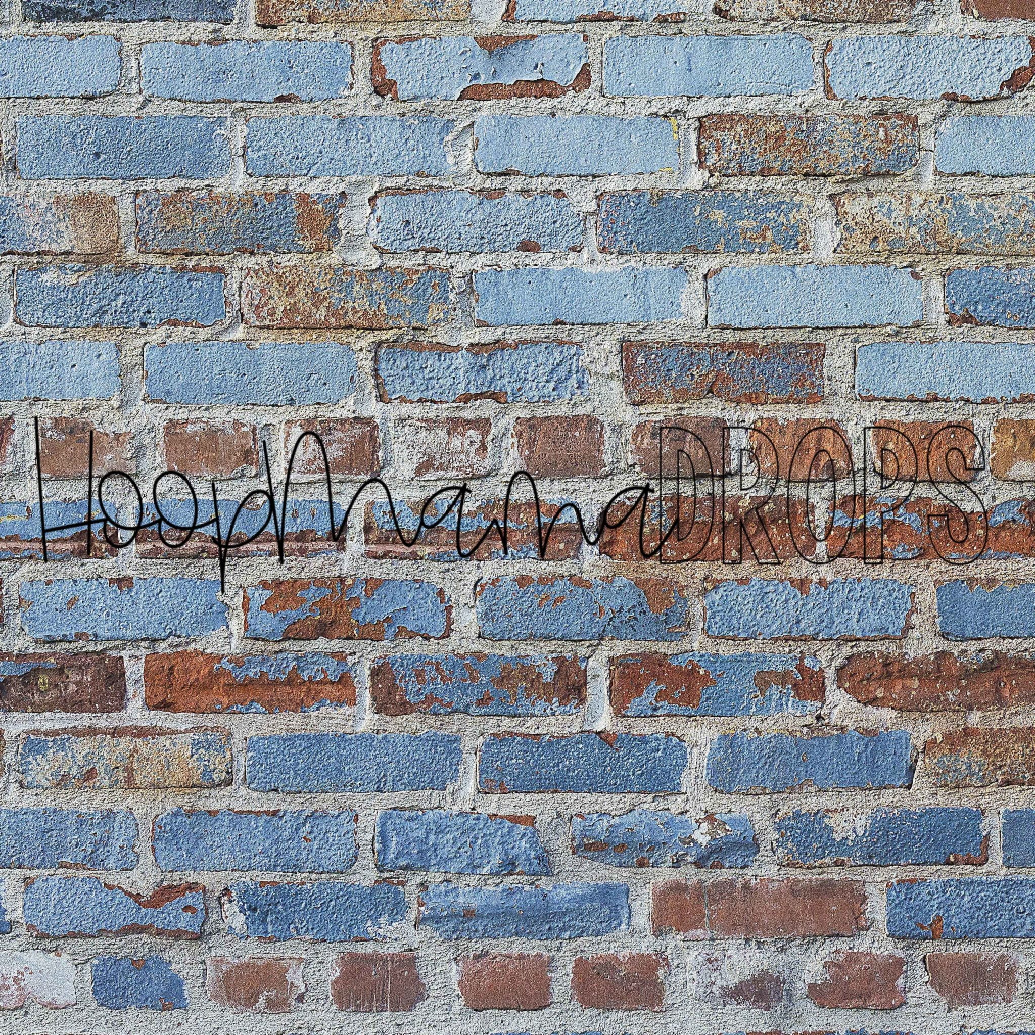 Backdrop - Blue Brick - HoopMama