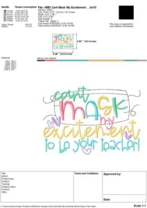 Can't MASK My Excitement To Be Your Teacher - Embroidery and Cutting ...