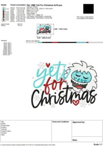 Yeti For Christmas - Embroidery and Cutting Options - HoopMama