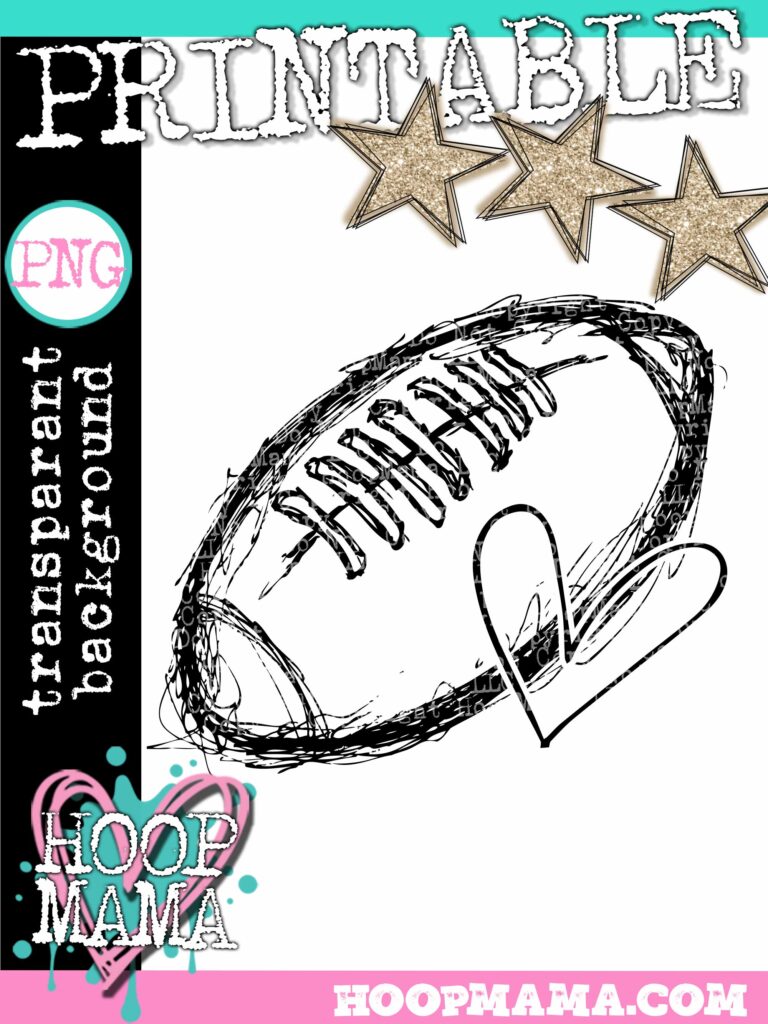 Football Heart-PRINTABLE- DOWNLOAD - HoopMama