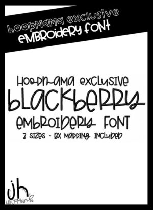 Black Berry Embroidery Font With BX Mapping - HoopMama