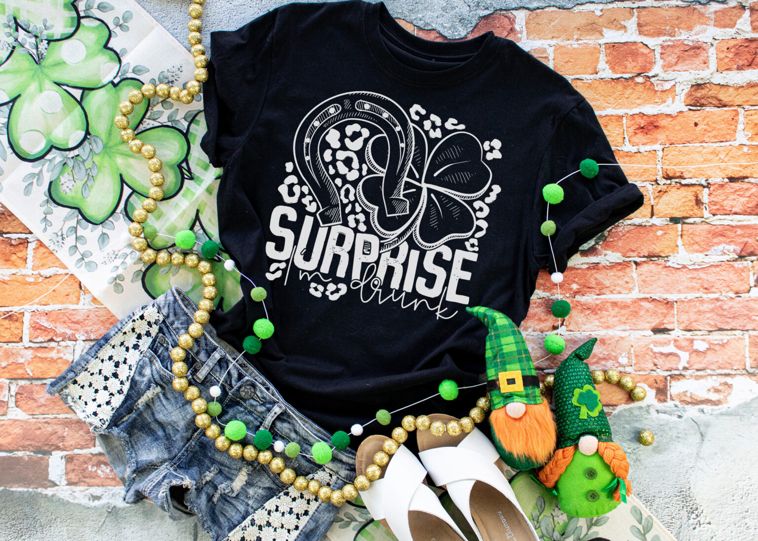 F4G1 - Surprise I'm Drunk- WHITE - 10.5" - SCREEN PRINT TRANSFER - HoopMama