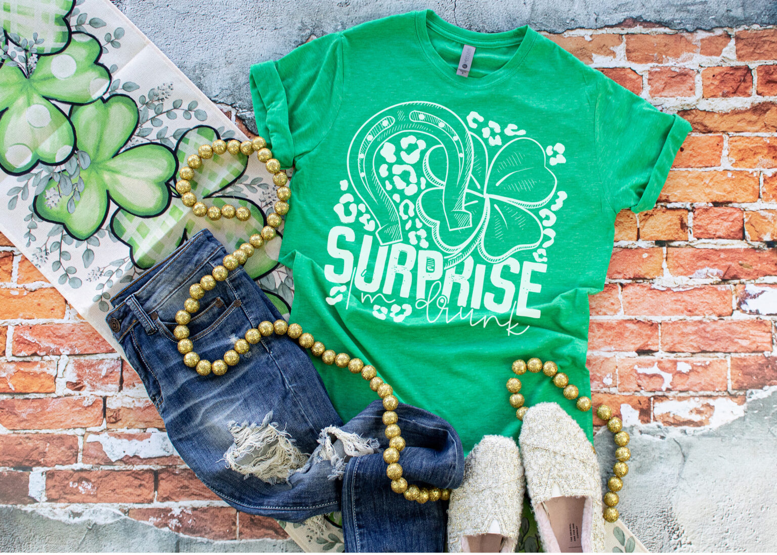 F4G1 - Surprise I'm Drunk- WHITE - 10.5" - SCREEN PRINT TRANSFER - HoopMama