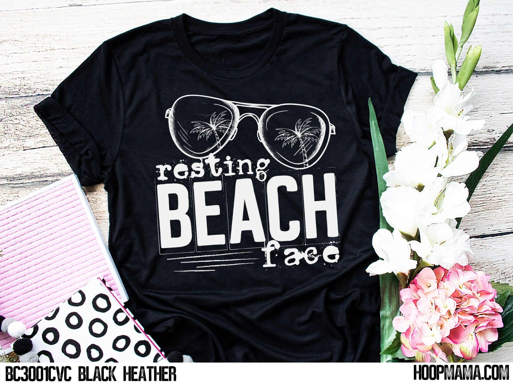 I1D1 - Resting Beach Face - SCREEN PRINT TRANSFER - HoopMama