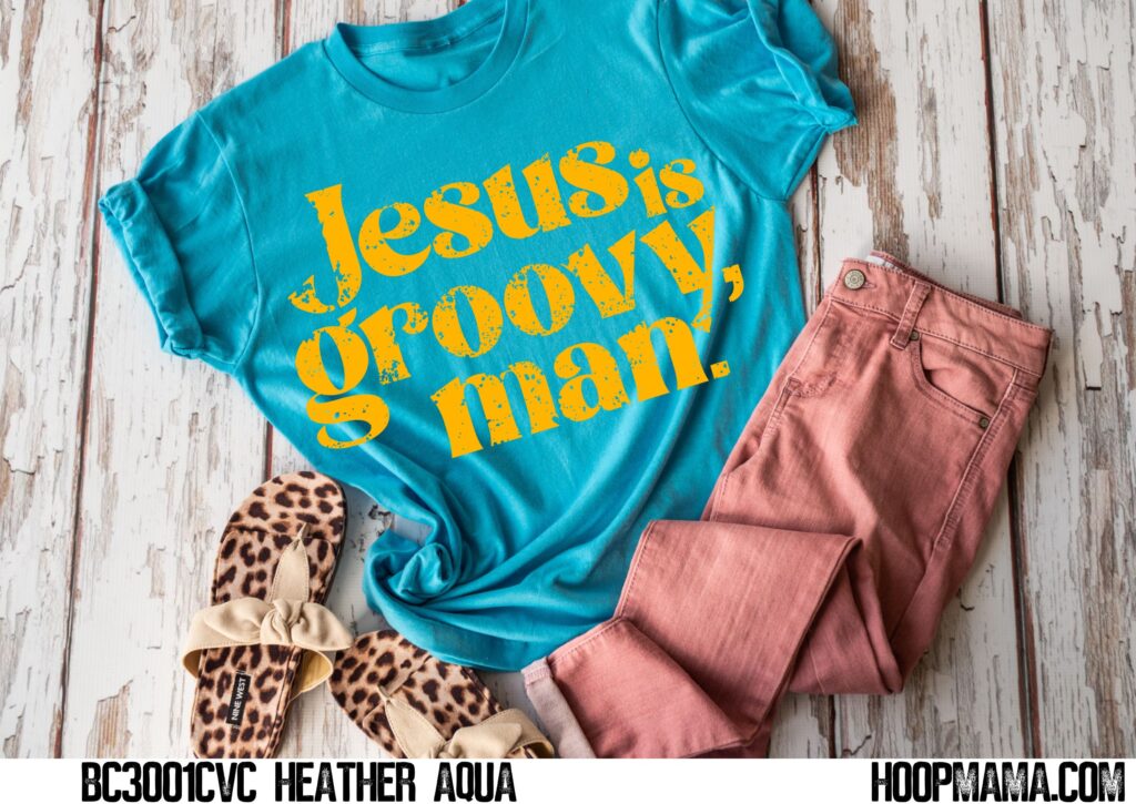 L3F3 - Jesus Is Groovy, Man - YELLOW - SCREEN PRINT TRANSFER - HoopMama