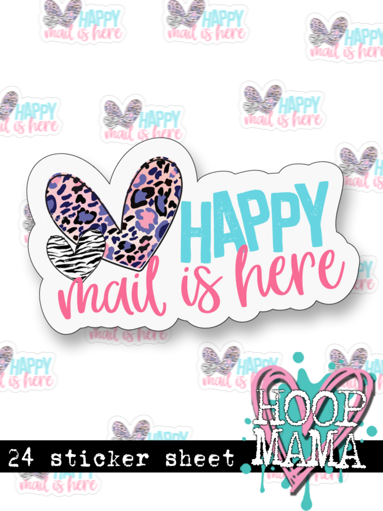 S507 - Happy Mail Is Here -STICKER SHEET - HoopMama