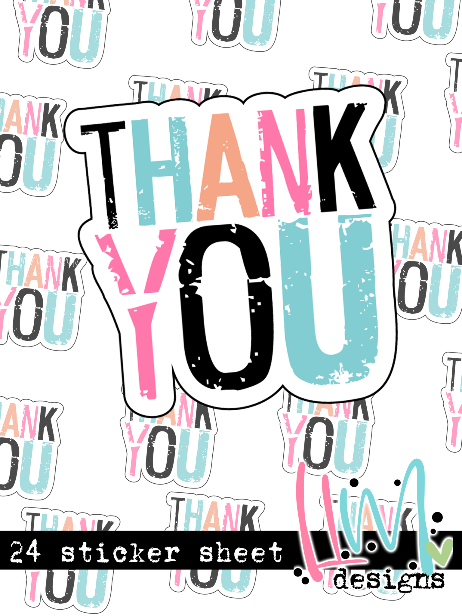 S602 - Thank You -STICKER SHEET - HoopMama